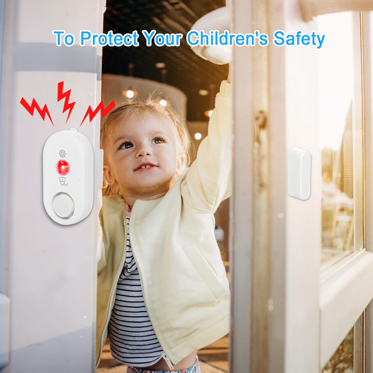 Door Alarm for Home Security, Door Open Alarm Sensor for Kids Safety Dementia Patients Window Alarm Sensor 125dB 4 Working Modes, Alarm System for Home Garage Apartment Office(Battery not Included)