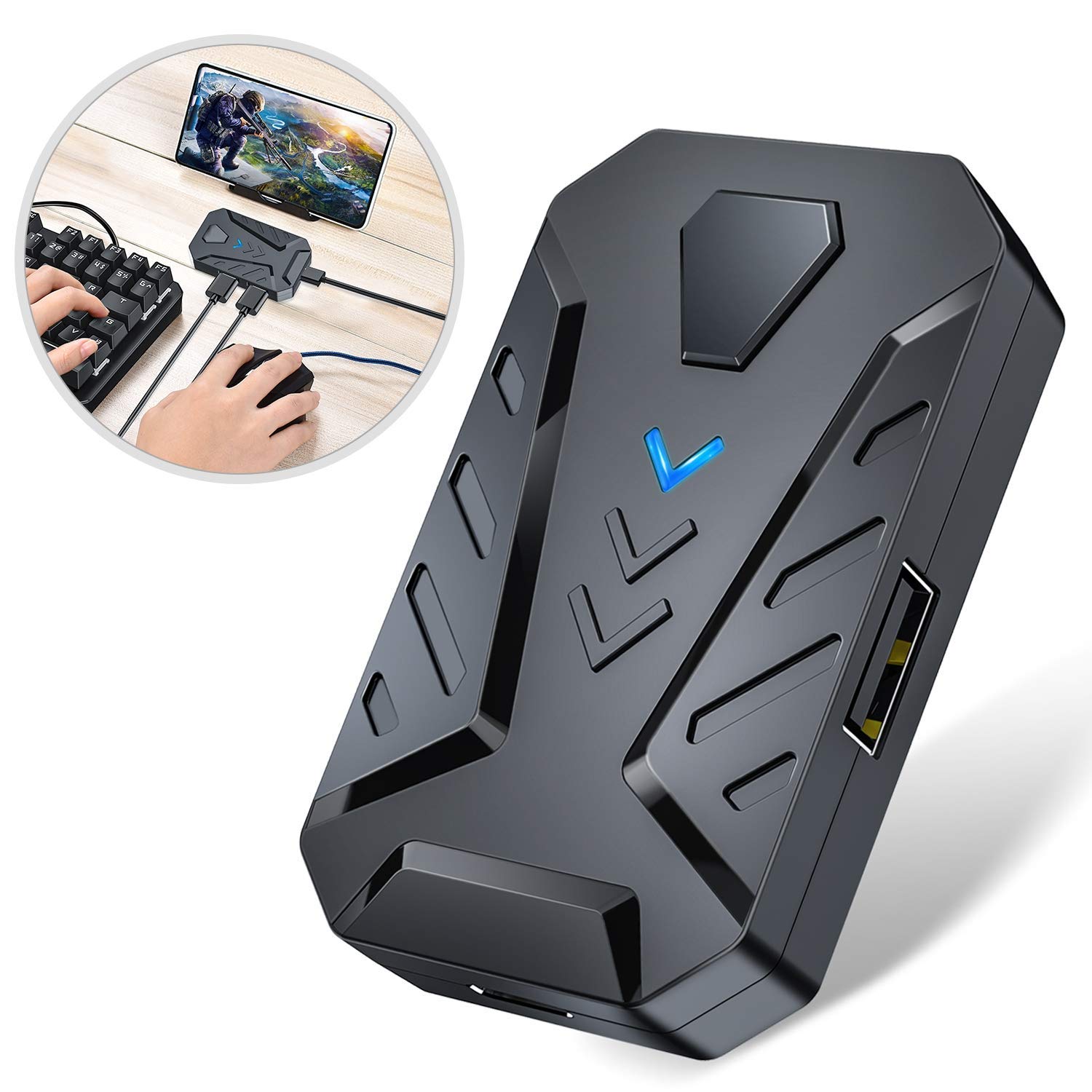 bobotron 3 in 1 Gaming Keyboard Mouse Converter Combo for Smartphone PC PUBG Mobile Game Accessories