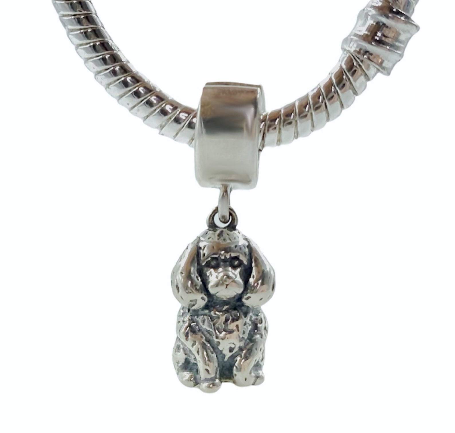 BOLENVI Poodle Miniature Toy Dog 925 Sterling Silver Dangle Pendant X Charm Bead For Pandora & Similar Charm Bracelets or Necklaces
