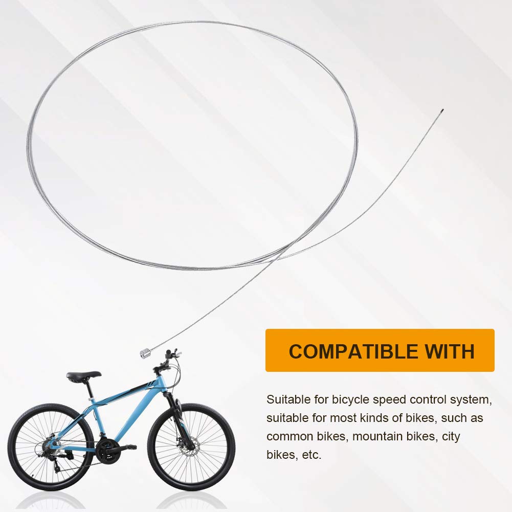 CHICIRIS Bike Derailleur Cable, Silver Cable Strong Slick Cable Practical Cable, for Speed Control System of Mountain Bike Road Bike City Bikes Folding Bike