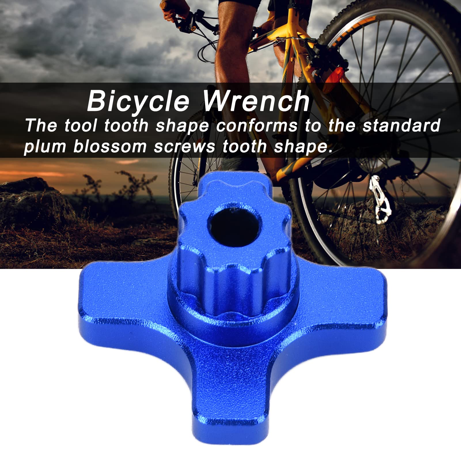 CHICIRIS Crank Cover Wrench, Anodic Oxidation Strong Texture Bicycle Crank Installation Tool Matte and Polished High Strength Blue for Road Bicycle