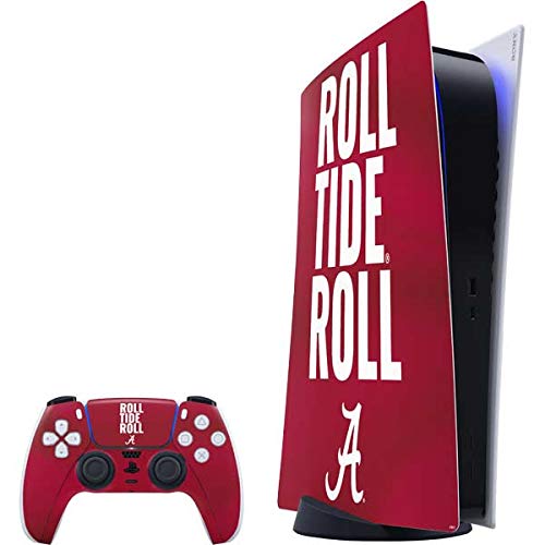 Skinit Decal Gaming Skin Compatible with PS5 Digital Edition Console + Controller - Officially Licensed College Alabama Roll Tide Roll Design
