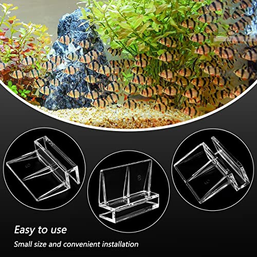 LEEFONE 16 PCS 6mm Acrylic Aquarium Cover Clip, Clear Fish Tank Glass Cover Clip Support Holder Universal Lid Clips for Rimless Aquariums
