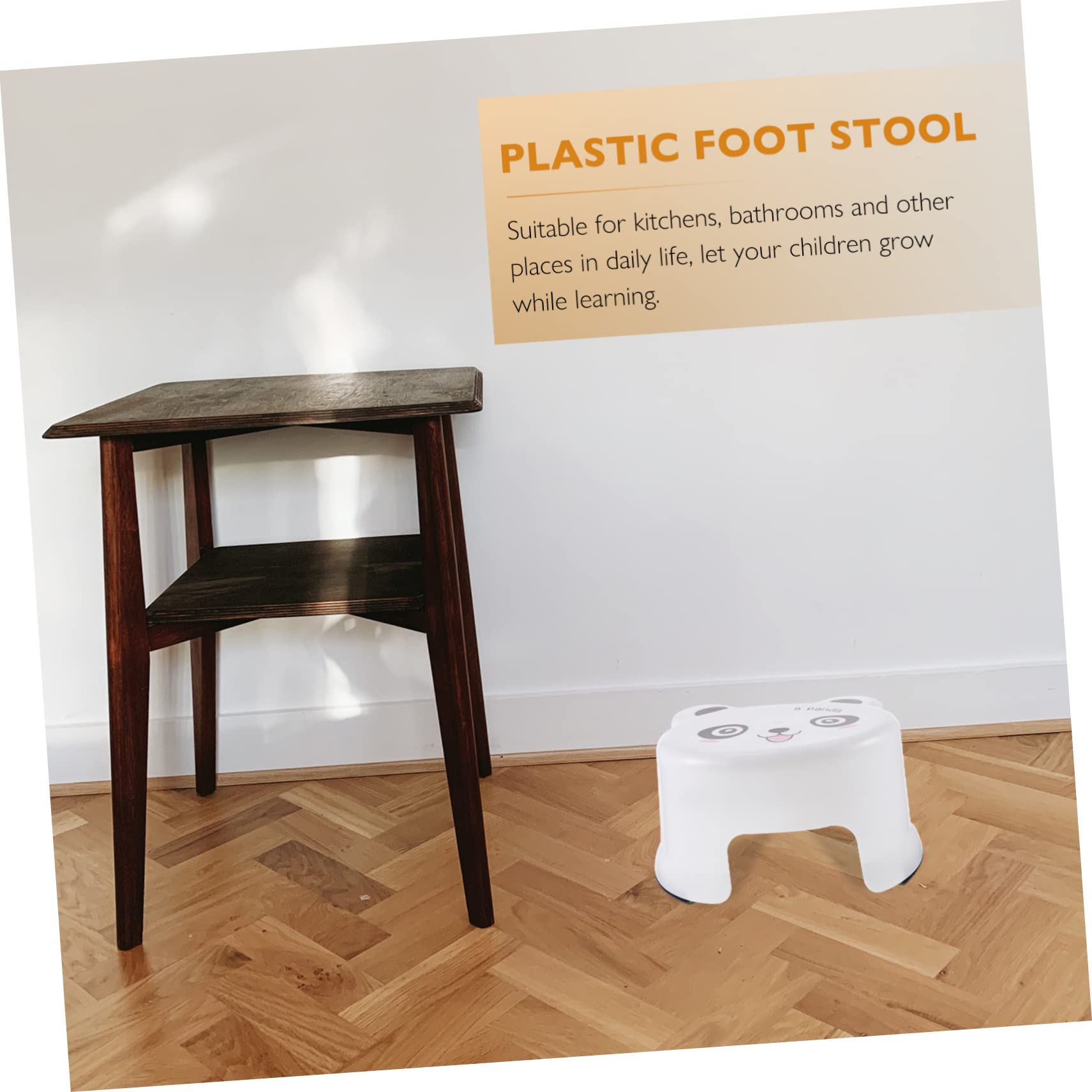 Cartoon Plastic Stool Bathroom Stools for Adults Bathroom Stool for Toddlers Round Ottoman Toilet Step Stool Stool Potty Training Small Stool Toilet Child White
