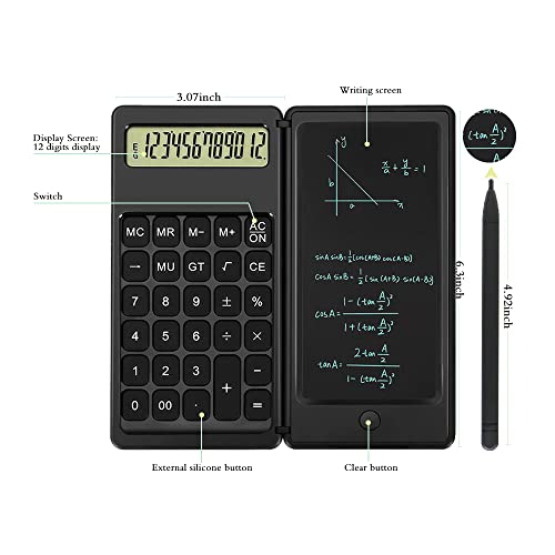 IPepul Calculator,calculators Desktop with Writing Screen, Large Display, and Quiet Design - Ideal for Students and Office Workers (Black)