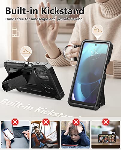 SOiOS for Motorola Moto G-5G 2022 Case: Drop Proof Sturdy Protection Phone Cover with Kickstand Military Grade Rugged Shockproof TPU Matte Textured(NOT 4G)