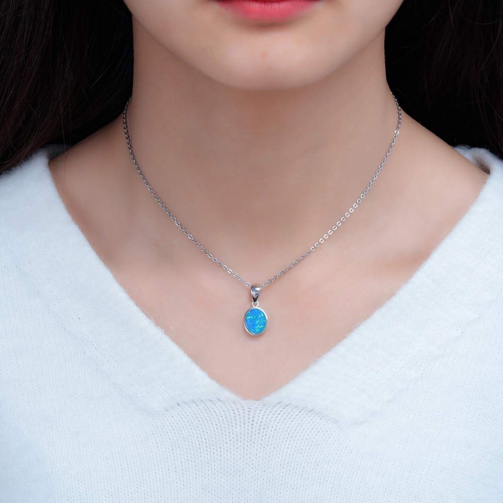 CiNily Opal Necklace-14K White Gold Plated Opal Pendant Necklace Fire Opal With Green Quartz Opal Jewelry for Women(Quartz)