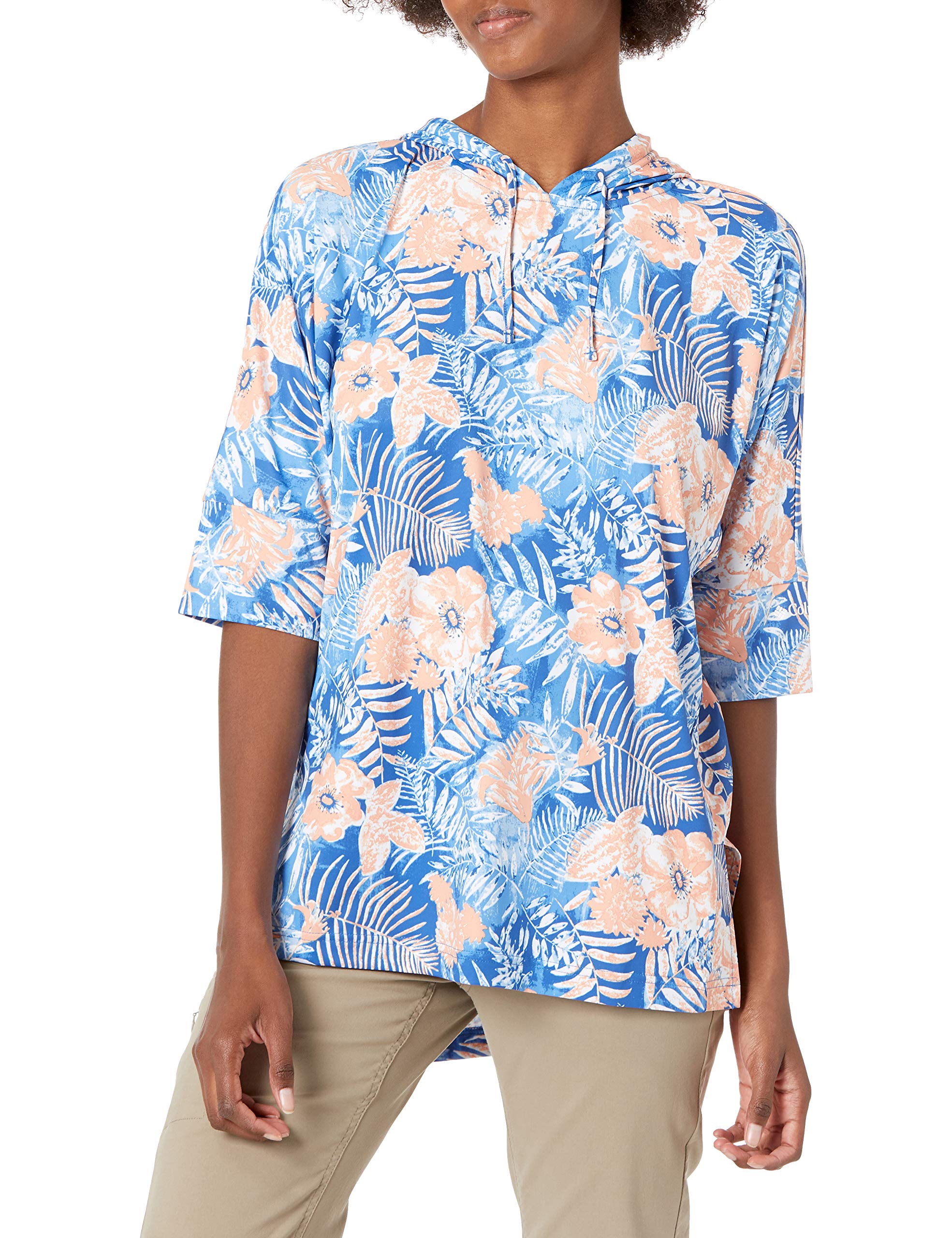 Columbia Women’s PFG Freezer Cover Up, Moisture Wicking, Sun Protection, Tropic Water, X-Large