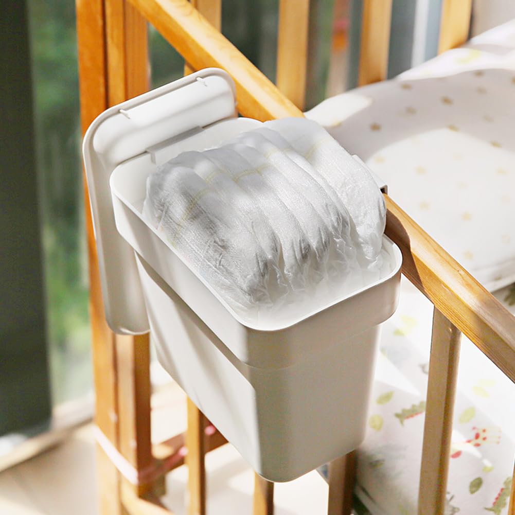 kaileyouxiangongsi 0.8 Gallon Hanging Small Trash Can with Lid for Cupboard/Bathroom/Bedroom/Office/Camping,Grey