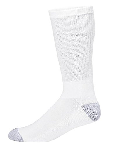 Champion Mens Big & Tall Cotton Moisture Wicking Crew Socks (Pack of 6), White