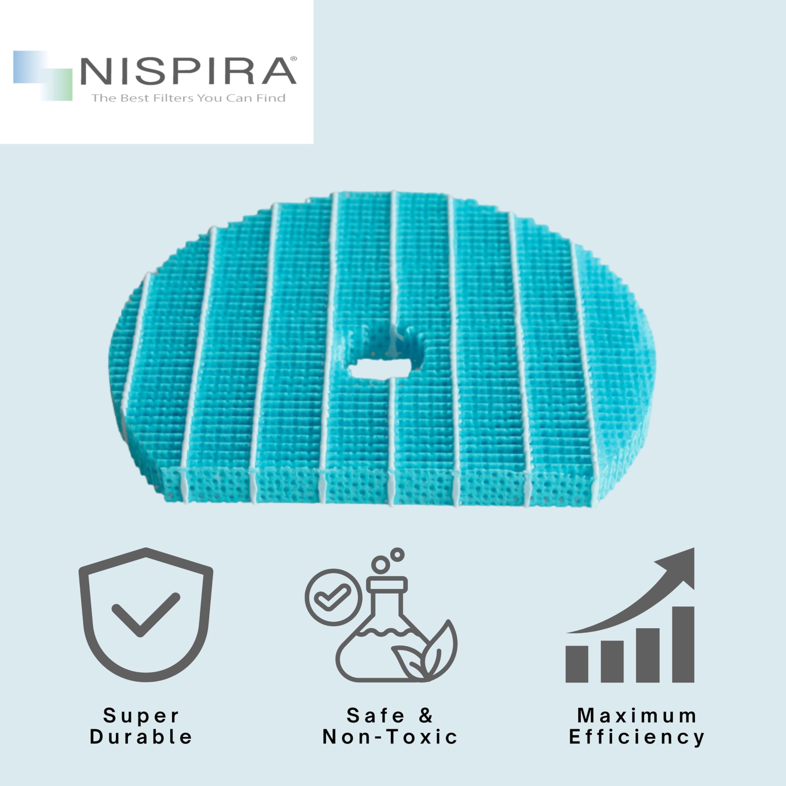 Nispira Premium Humidification Replacement Filter Compatible with Sharp Air Purifier Humidifier KC-850U KC-860U. Compared to Part FZ-C100MFU, 4 Filters
