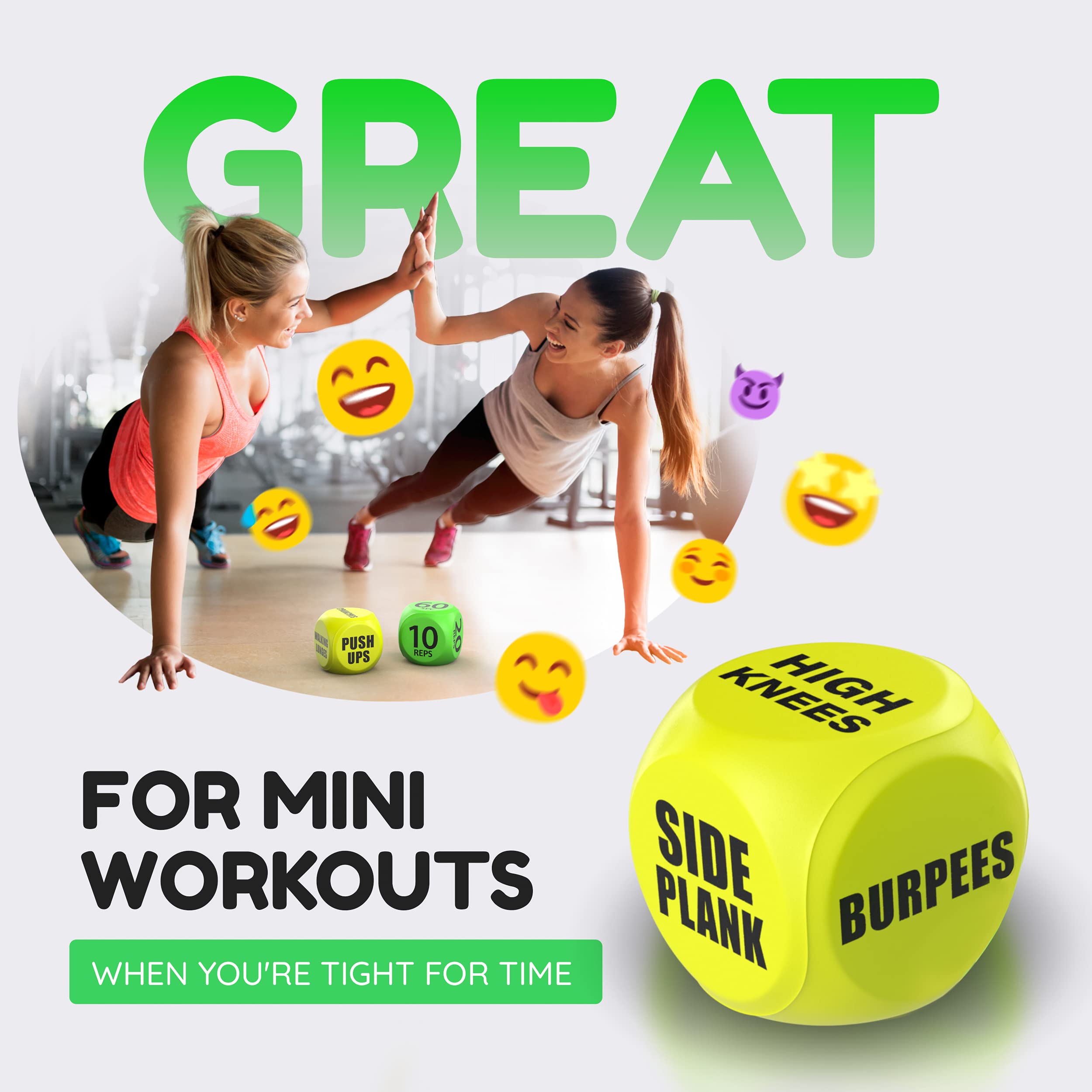 Skywin-Exercise Dice, Fun Workout Dice for Solo or Group Classes, 6-Sided Foam Fitness Dice Great Dynamic Exercise Equipment (Yellow)