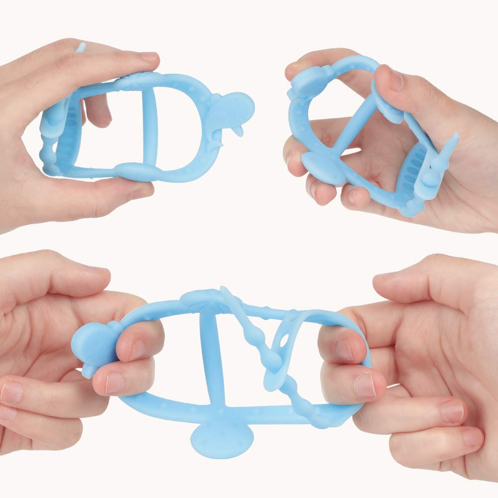 BumbleBee Baby Teether Toys Bracelet Toys for Teething Chewing Biting Needs,Infant Chewing Toys, Silicone Teethers Wearable, Ultra Soft, Adjustable Size for Babies and Toddler Wrist, 2 Pieces