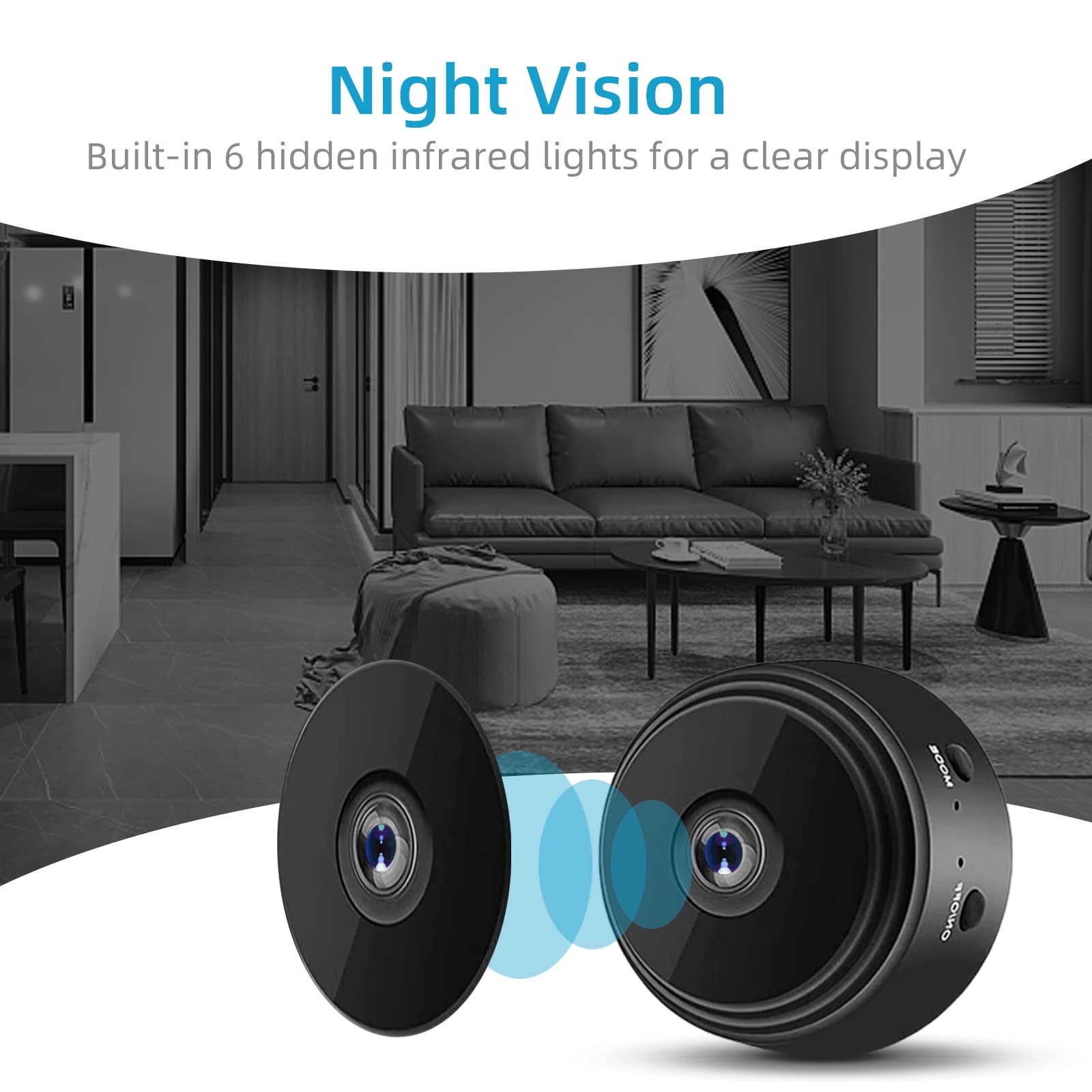 collee Mini Wireless WiFi Hidden Camera HD 1080P Home Security Cameras with Video Live Feed Covert Baby Nanny Cam with Cell Phone App Tiny Smart Cameras with Night Vision and Motion Detection