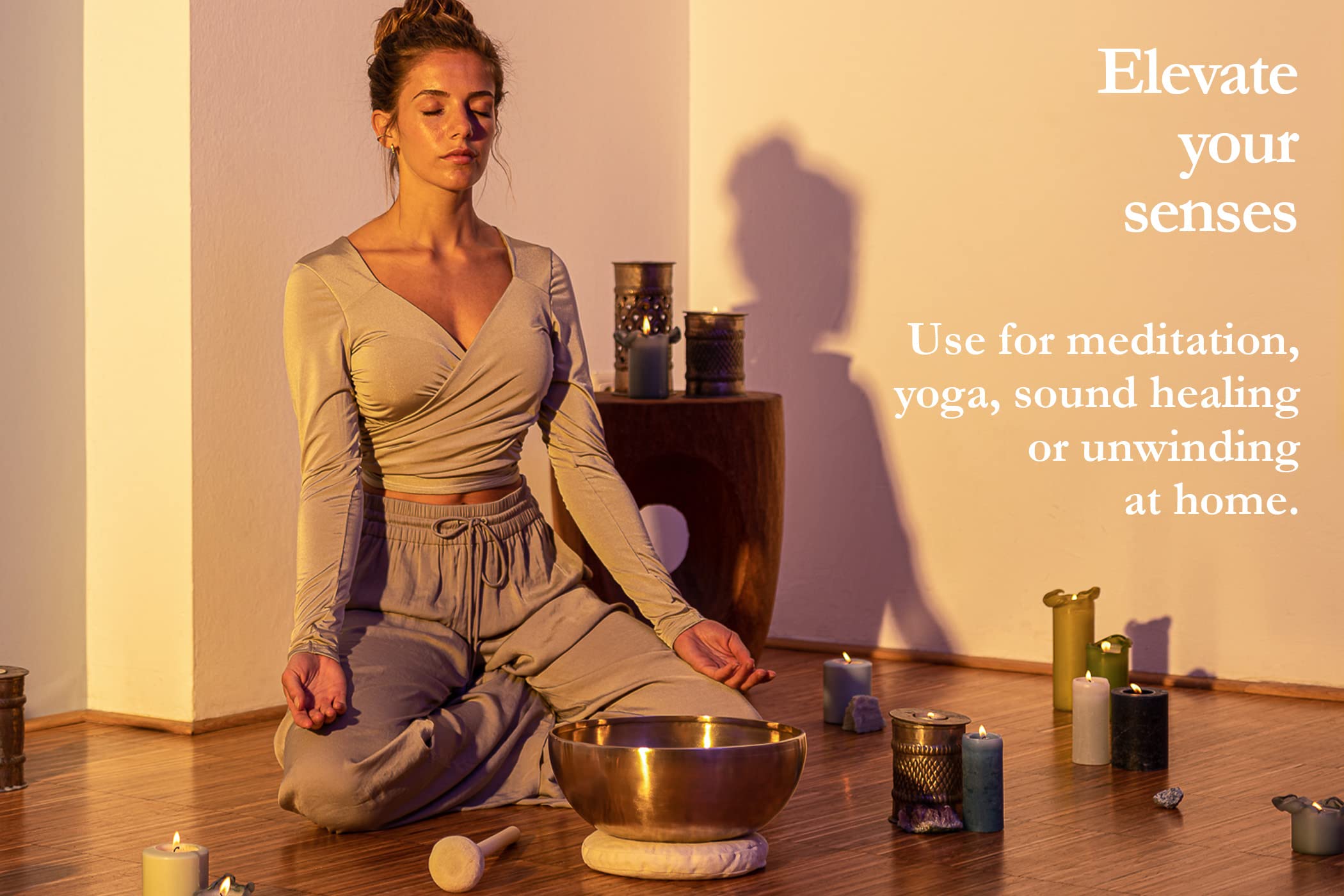 Bronze Singing Bowl with Felt Ring and Cover, Energy Series β MADE IN INDIA β For Meditation, Yoga and Sound Healing Therapy, 2-YEAR WARRANTY