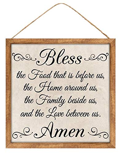 Thresholds Blessing Wooden Sign, Religious Wall Decor, 12" x 12" Sign
