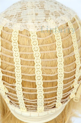 Linfairy Short Blonde Cosplay Wig Halloween Costume Cat Wig for Men