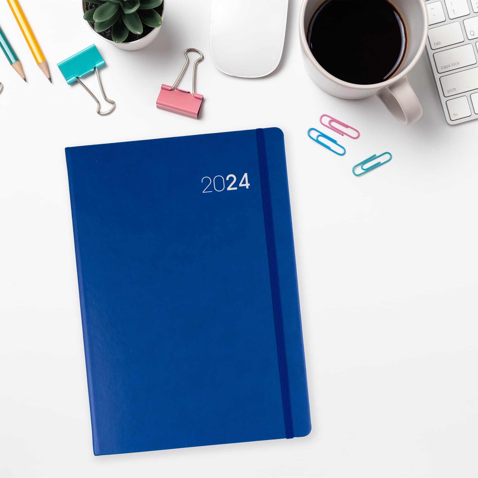 Collins Legacy Weekly Planner 2024 - Daily Planner 2024 Diary - Soft Touch Flexible Cover Weekly Calendar 2024 - A5 Size Agenda 2024 (Mint)