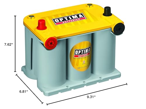 OPTIMA Batteries High Performance D75/25 YellowTop Dual Purpose Sealed AGM Car, Truck and SUV Battery, 620 CCA, Dual Terminal, Maintenance Free, Versitile Mounting