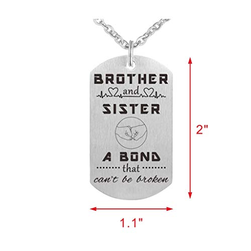 MXRSDF Brother and Sister Necklace Gifts, Big Bro from Lil Sis Dog Tag