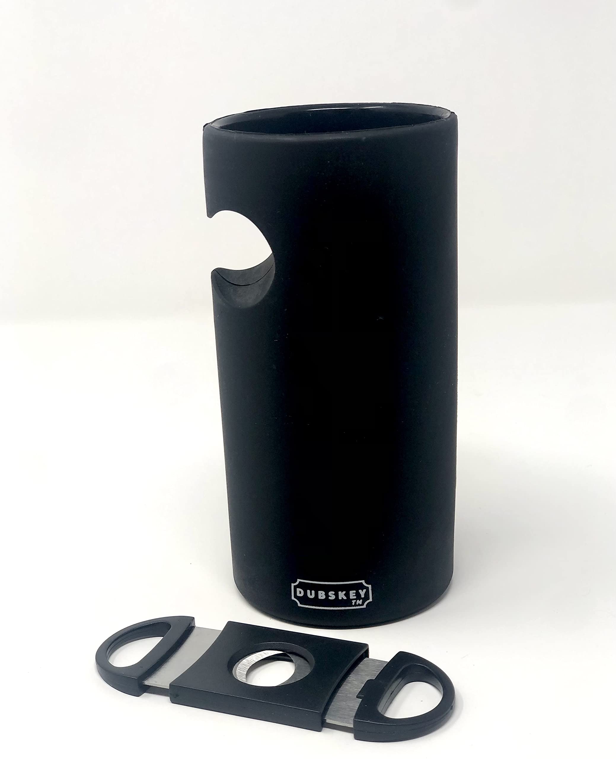 Dubskey CIGAR HOLDER CUP β Silicone Drinking Glass, Built-in Blunt Rest For Outdoors, GOLF, BOATING, CAMPING & TRAVEL, Bourbon, Whiskey, Scotch, Mixers & Cocktails (15 oz) - With Guillotine Cutter