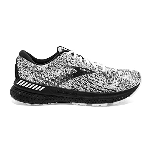 Brooks Women's Adrenaline GTS 21 Supportive Running Shoe - White/Grey/Black - 11 Medium
