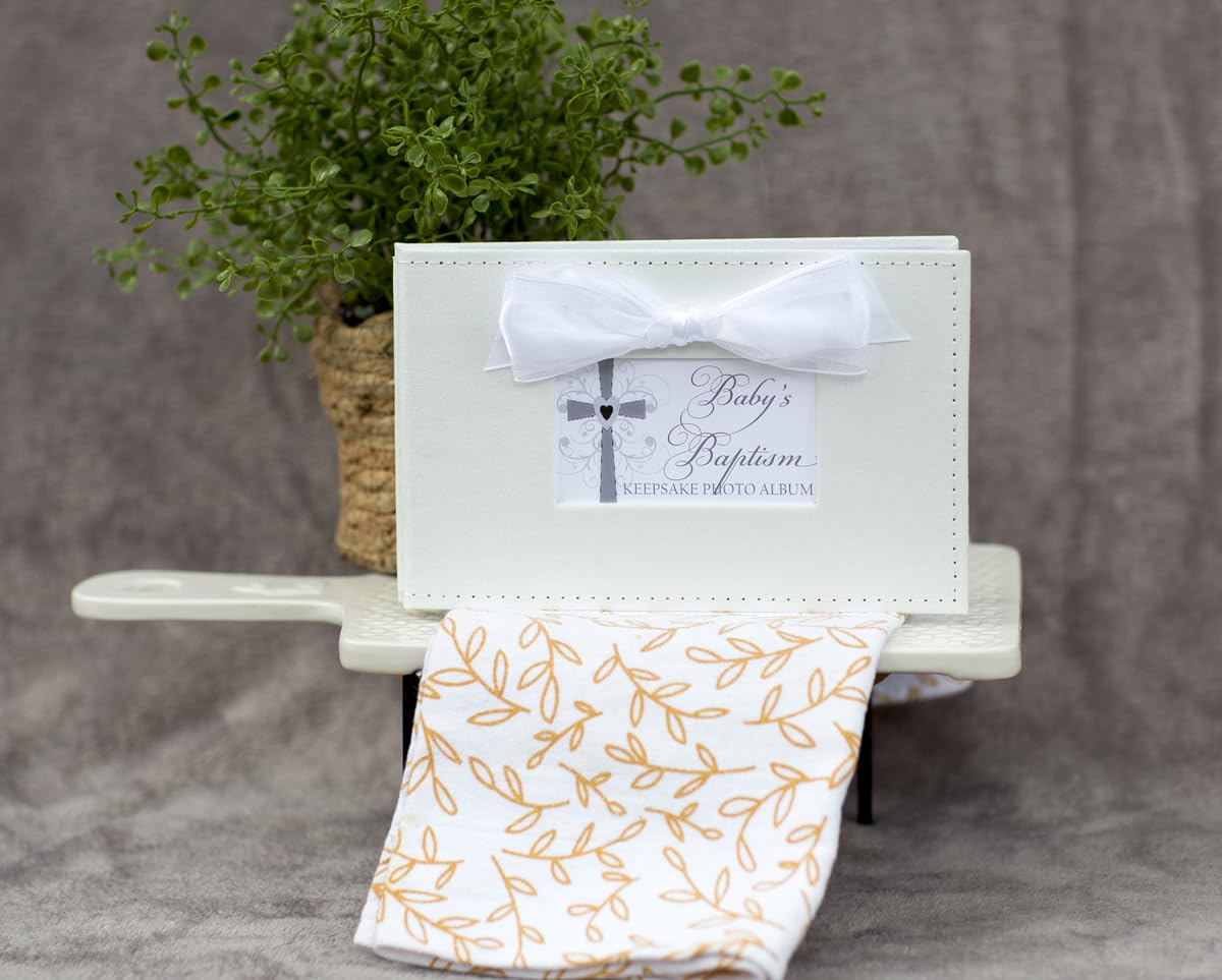 The Grandparent Gift Co. Growing in Faith Keepsake Photo Album, Baby Baptism