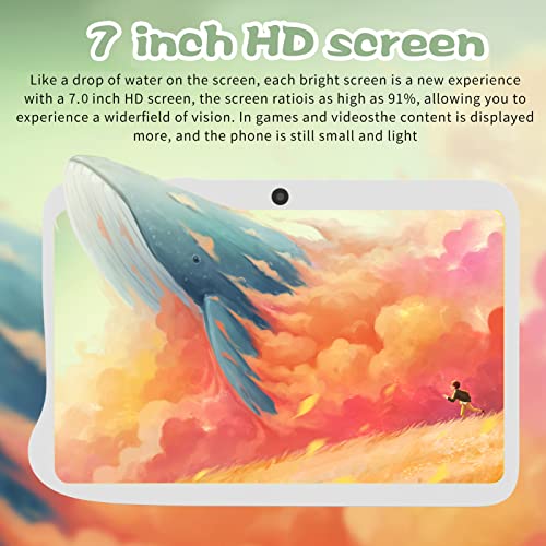 Dpofirs 7in Kids Tablet, 7inch IPS HD Large Screen, 4GB 128GB 8 Core CPU Tablet with 2MP 5MP Dual Camera, 6000mAh WiFi Android10 Gaming Tablet for Kids Birthday Gifts