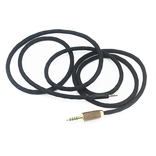NewFantasia 4.4mm Balanced Male 6N OCC Copper Silver Plated Cord 4.4mm Balanced Cable Compatible with Sennheiser HD598 HD598 SE, HD560s HD598 Cs, HD598 SR, HD599 Headphone Walnut Wood Shell