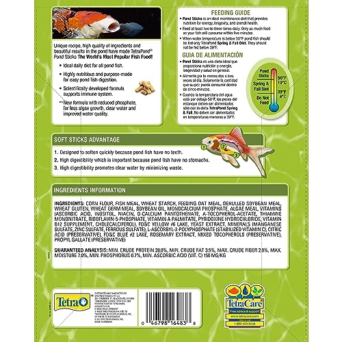 TetraPond Pond Sticks, Pond Fish Food, for Goldfish and Koi, 1.72 Pounds