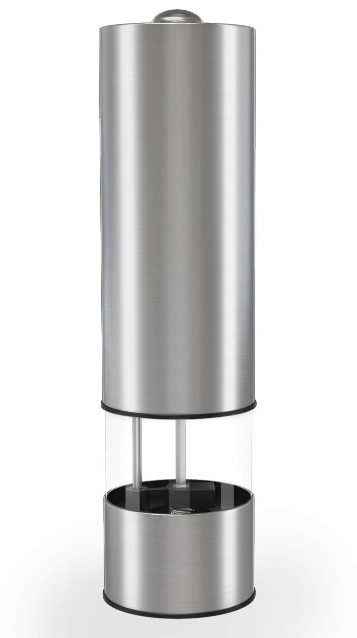 Electric Pepper Grinder or Salt Grinder β Battery Operated Automatic Spice Grinder - Pepper Mill with Light and Adjustable Ceramic Grinder by Velvastar