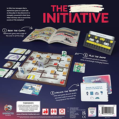 The Initiative Board Game | Strategy/Narrative Puzzle/ Escape Room Game for Adults and Kids | Ages 8 and up | 1 to 4 Players | Average Playtime 30 β 60 Minutes | Made by Unexpected Games