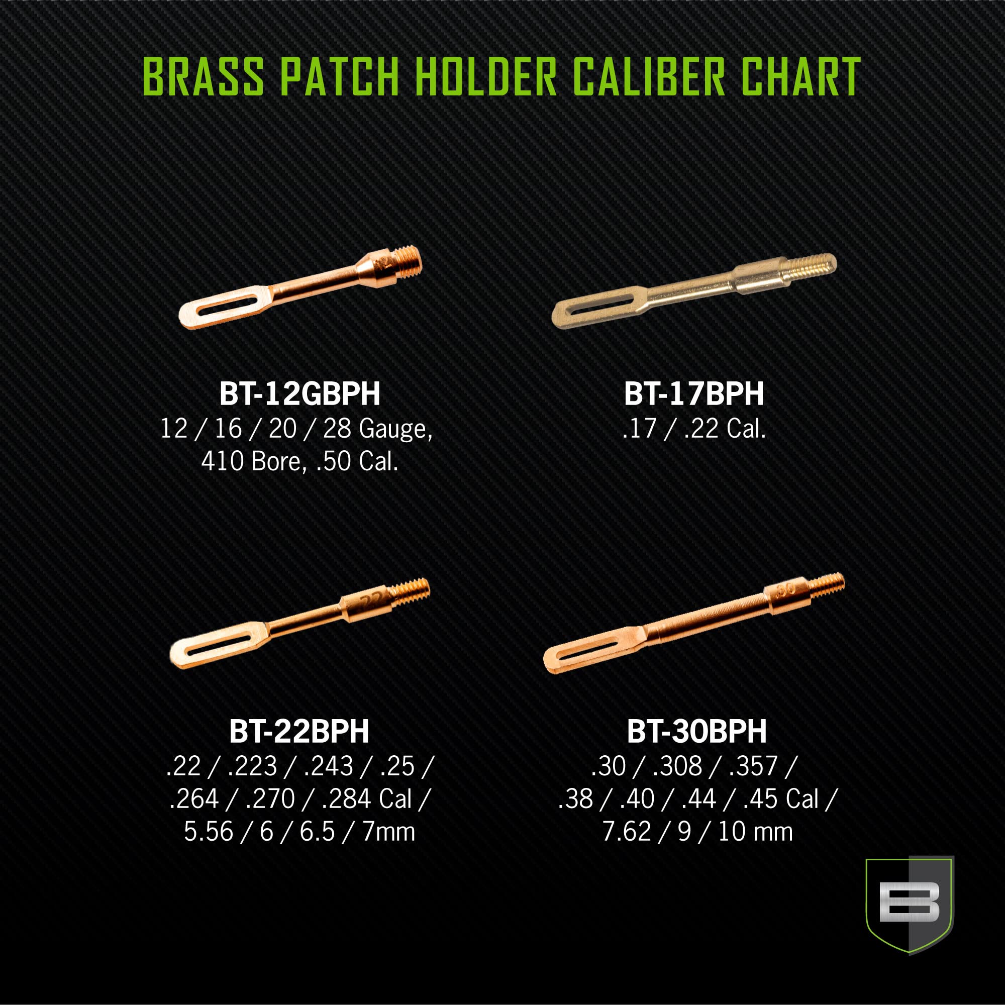 Breakthrough Clean Technologies Brass Patch Holder - Designed for Easily Applying Solvents and Lubricants - Fits โ.22 / .223 / .243 / .25 / .264 / .270 / .284 Cal / 5.56/6 / 6.5 / 7mm Caliber