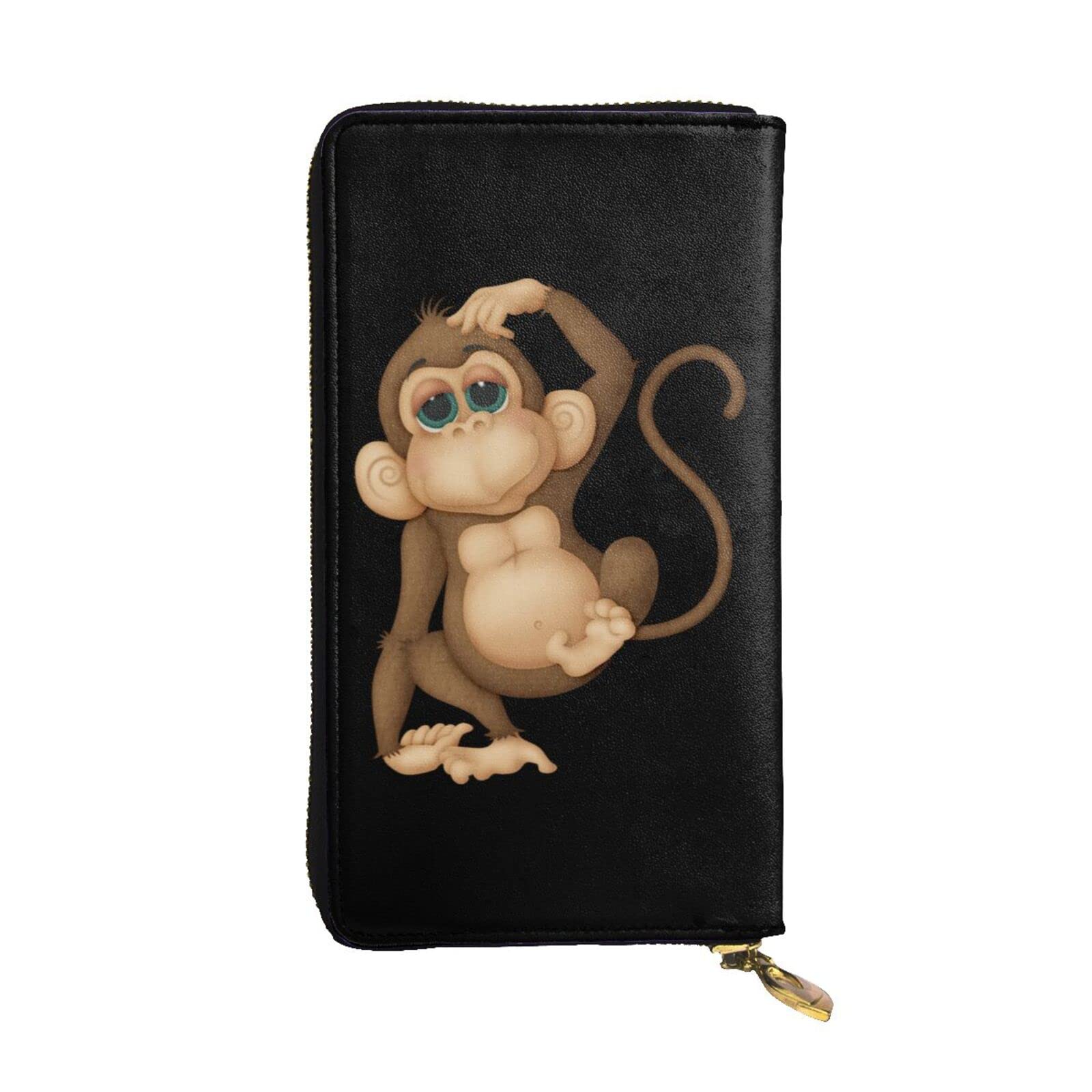 cute monkey Women's European wallet can hold 12 cards Travel passport wallet, family passport folder Modern/Fit