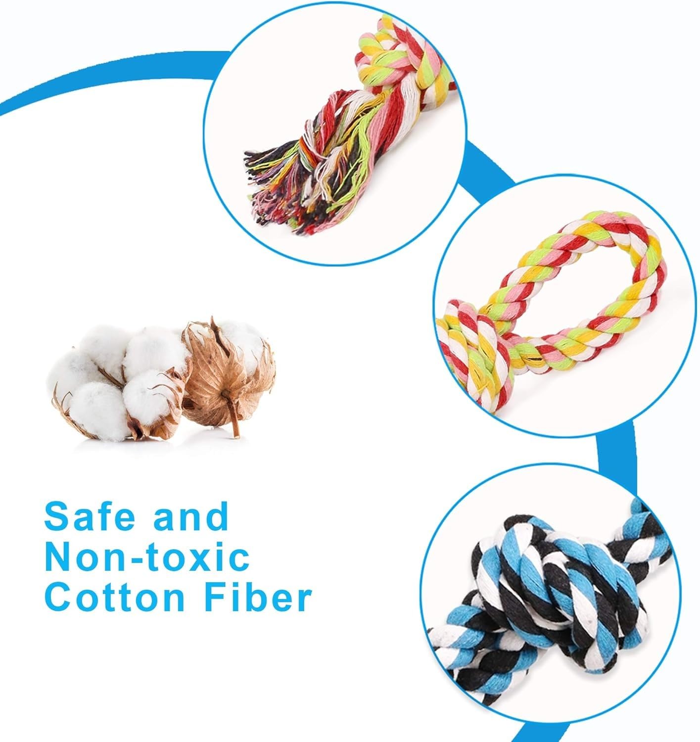 Echo Pets Dog Chew Toys Rope Toys (Blue)-Rope Toy, Benefits Non-Profit Dog Rescue, Large Dog Toys, Durable Dog Toys for Aggressive Chewers, Nearly Indestructible Dog Toys for Aggressive Chewers