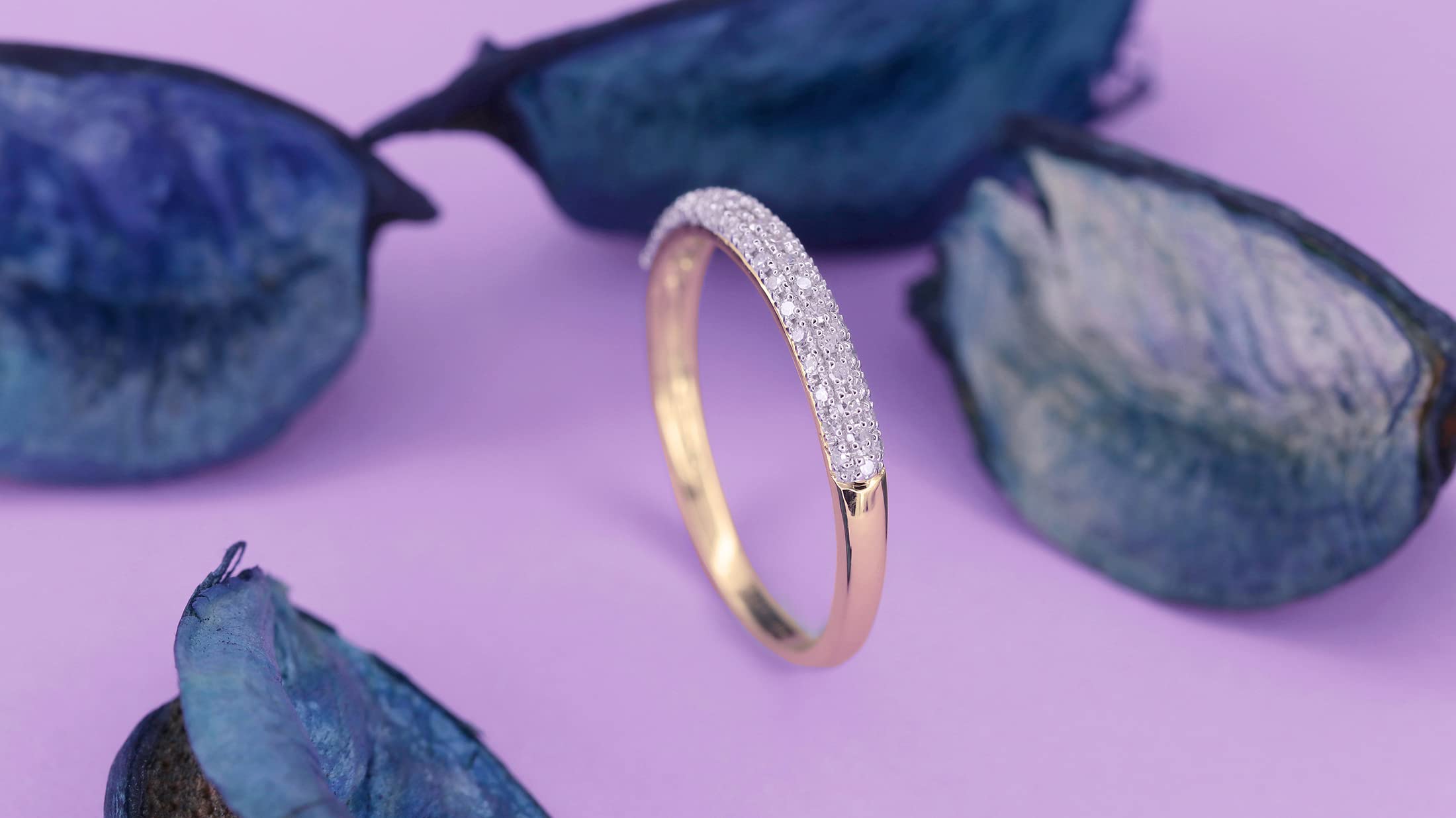 Dazzlingrock Collection 0.25 Carat (Ctw) Round Lab Grown White Diamond Stackable Wedding Band for Her in 10K Yellow Gold Size 5.5