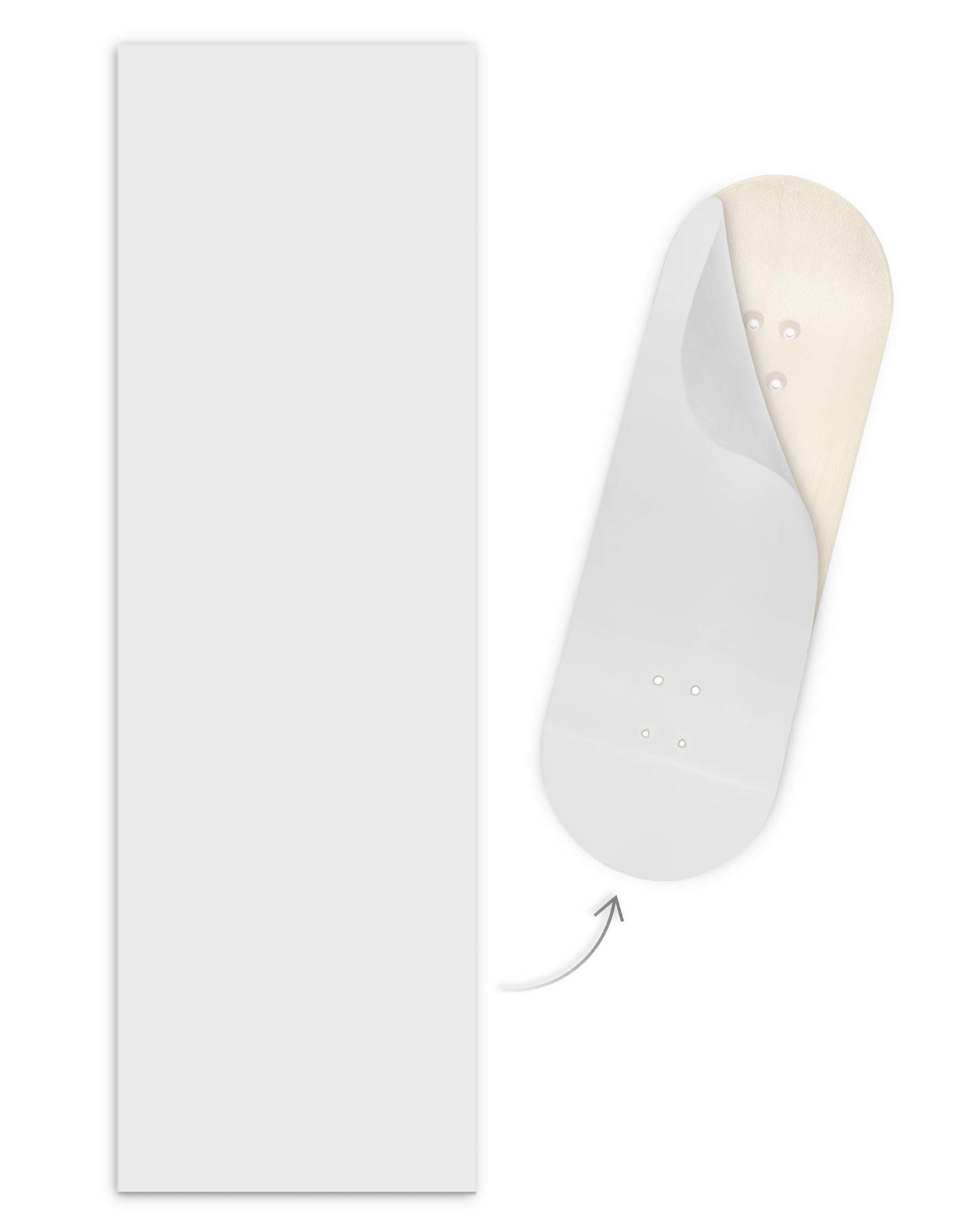 Colorblock Fingerboard Deck Wrap, White Snow Colorway - Adhesive Wraps to Customize Your 32mm Fingerboard Deck - 110mm Long, 35mm Wide - Waterproof Vinyl - Teak Tuning