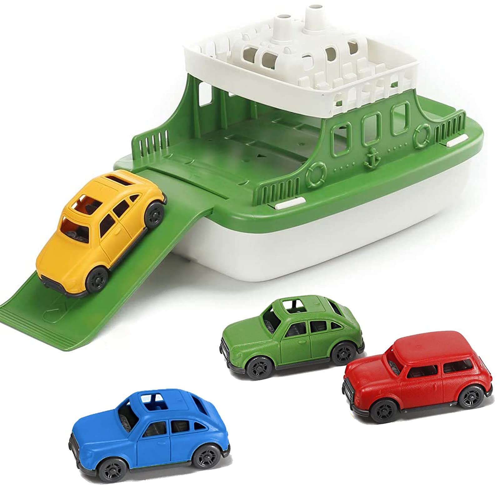 Toy Boat Carrier with 4 Toy Cars, Bath Toys for Toddlers 3-4 Years Old Boys and Girls, Baby Water Toys for Bathtub, Pools and Beach