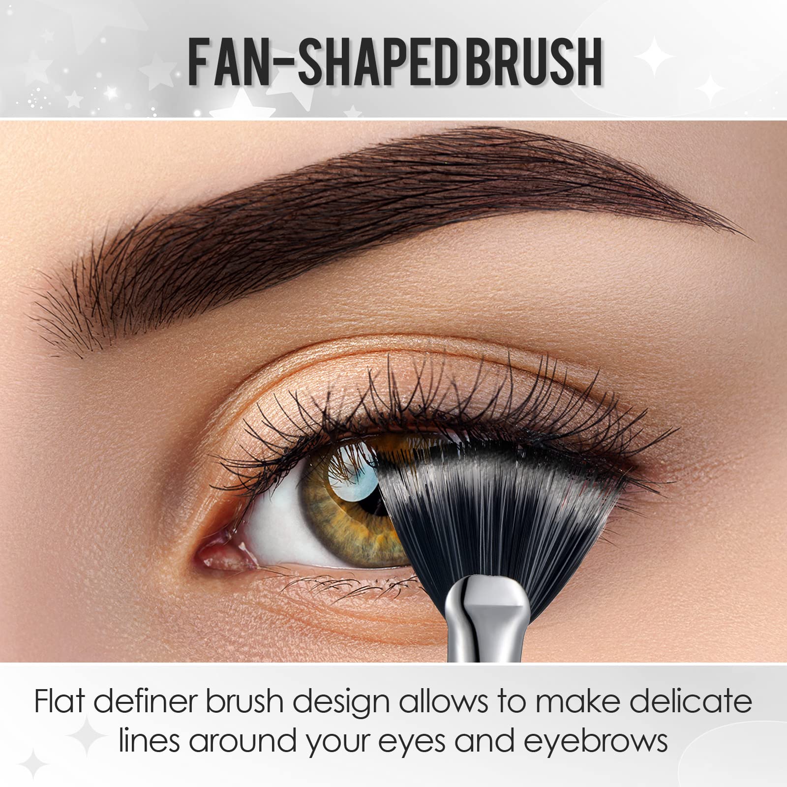 Dingion 12 Pcs Mascara Fan Brush for Lashes Eyelash Eyebrow Brush Makeup Brush Eye Lashes Makeup Tools Eye Shadow Brush Lash Wand Synthetic Fibre Smooth Application No Smearing Clumping