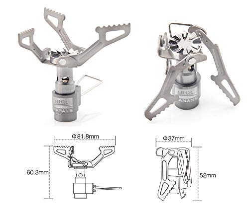 BRS 3000T Backpacking Stove Camping Stove Pocket Stove Portable Propane Stove Ultralight Mini Stove with 1 Extra Backup O-Ring