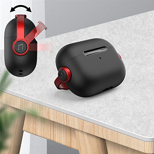 for Airpods Pro 2nd Case,Cover for airpod Pro 2 TPU+PC Material,Shock-Proof and Drop-Proof for Air pods Pro2 (Black+red)