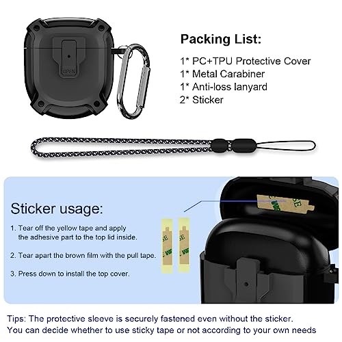for Bose QuietComfort Earbuds II Case (2022) / NEW QuietComfort Ultra Earbuds Case (2023),Shockproof Protective Safety Lock Case for QuietComfort Earbuds 2/QuietComfort Ultra Earbuds Accessories-Black
