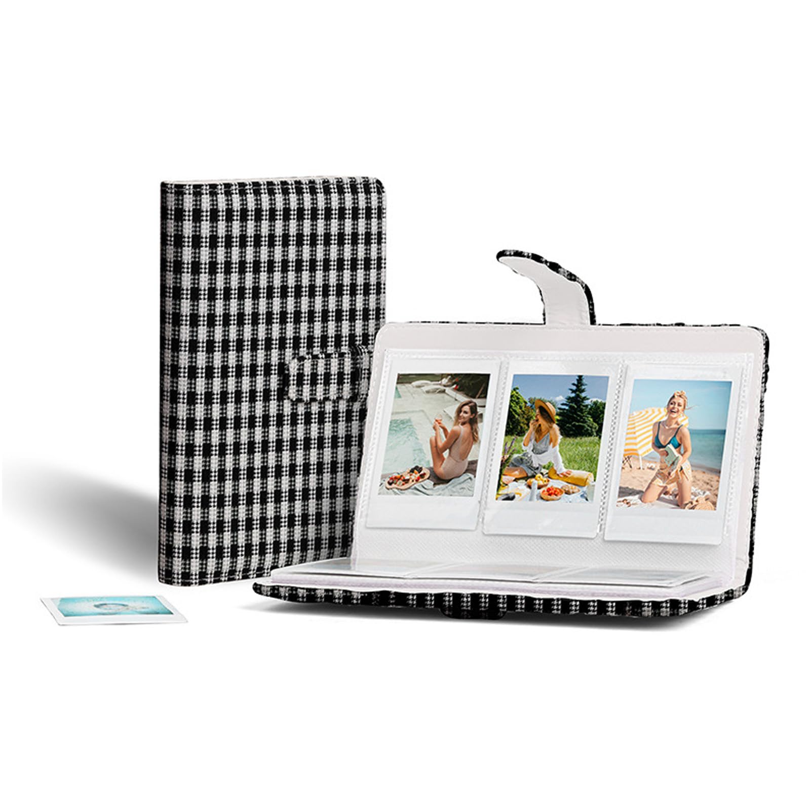Camera Picture Book, 96 Capacity PU Leather Mini Photo Album for Business Cards
