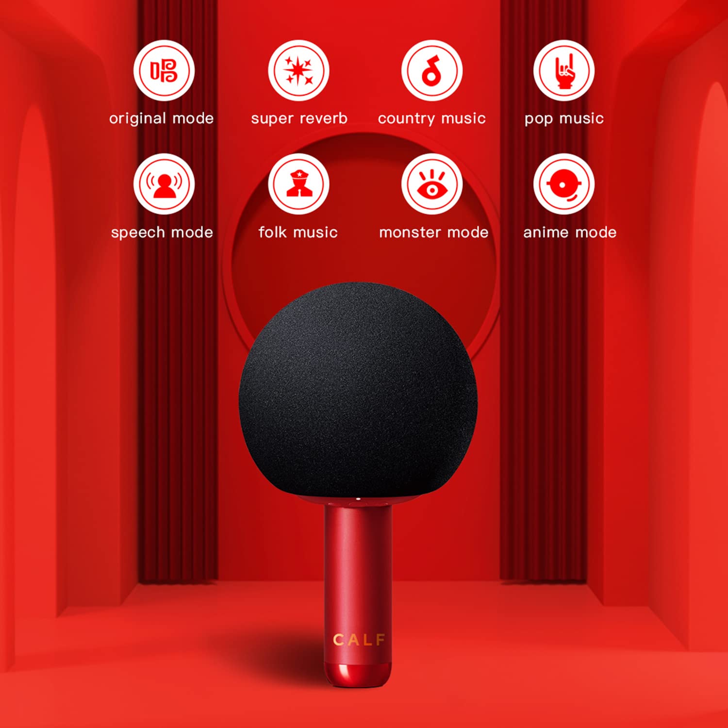 CALF Karaoke Microphone Wireless Bluetooth Changba Speaker Portable Mini Adults Entertainment Handheld Mic Speaker Singing Home KTV Party Indoor Electronic Gifts for Android iPhone Smartphones PC