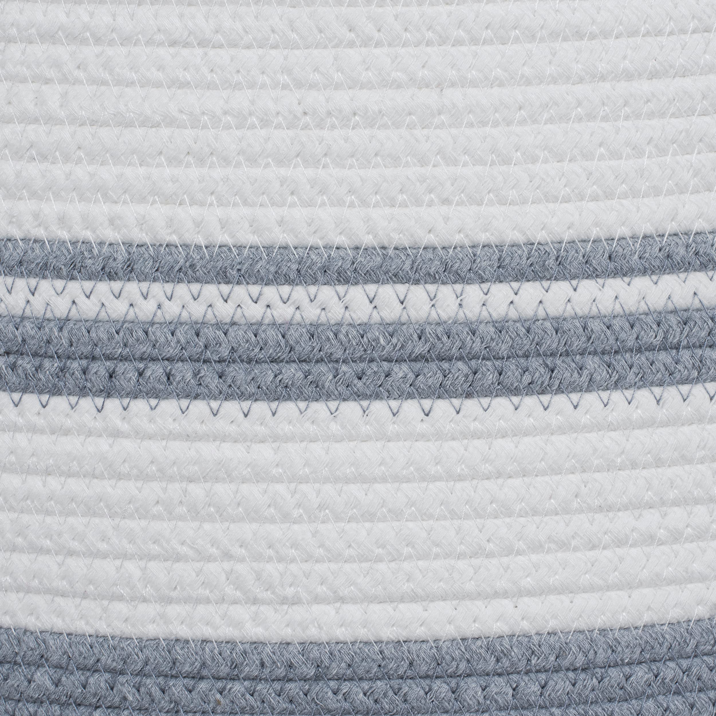 Hiromi Cotton Rope Basket - Decorative White Storage Bins for Room Organization - Firm Woven Hamper for Laundry - Toys, Towel, Cushion, Throw Pillow, Blanket Holder with Durable Handles - 20in x 26