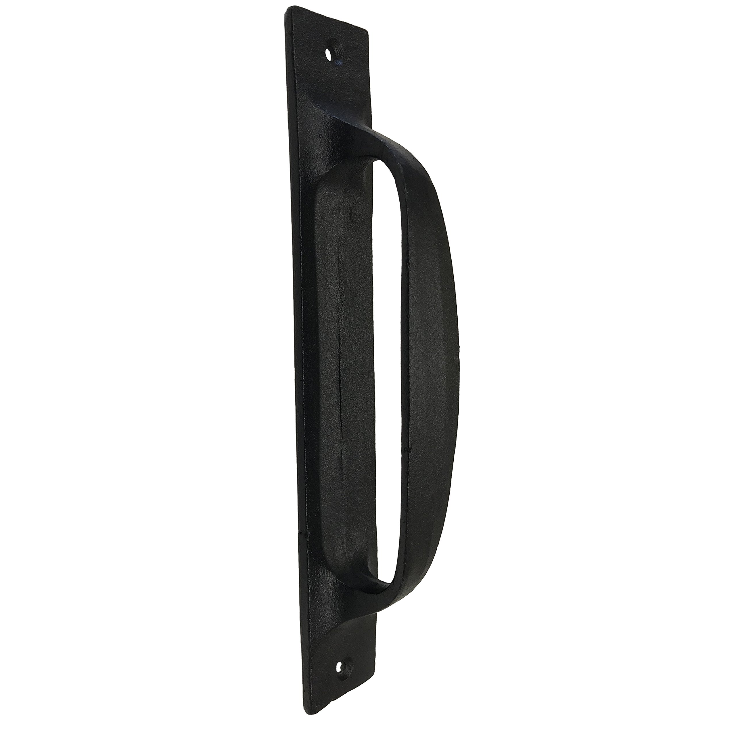 OLD NAIL SOURCE 9" Flat Iron Handle - DS-02 - for Gate, Garage, Closet, Cabinet, Sliding Barn & Shed Doors - in Vintage Black Wrought Iron Finish for Interior & Exterior Designing - DS-02 Blk (1)