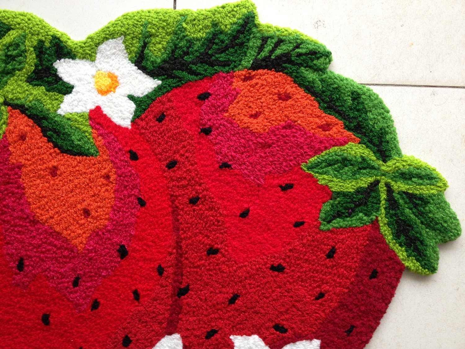 Newrara Strawberries Modern Shag Area Rugs Strawberries Mat Living Room Carpet Bedroom Rug for Children Play Solid Home Decorator Floor Rug and Carpets