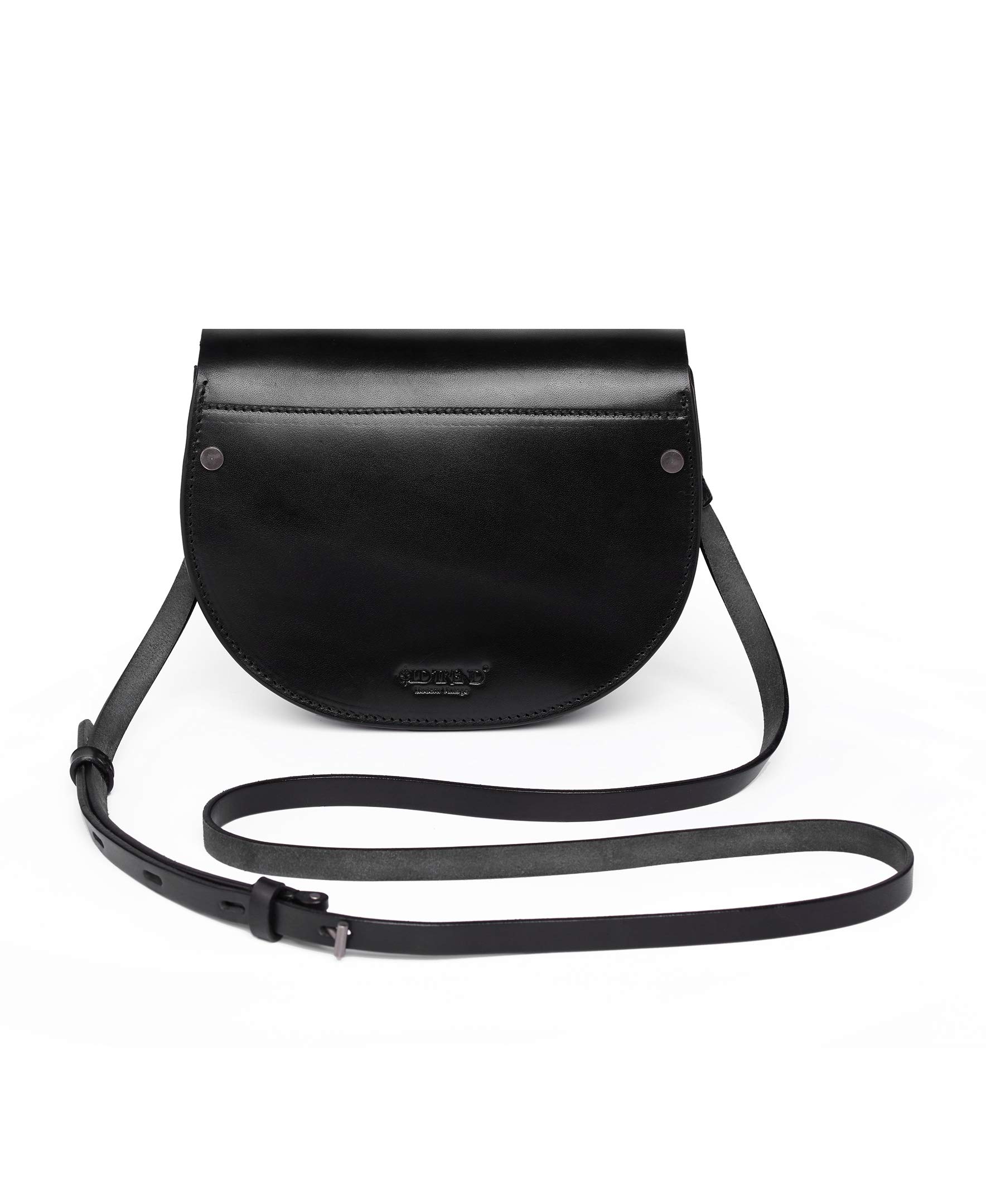 OLD TREND Genuine Leather Bay Clam Crossbody Bag (Black)