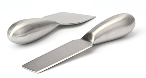 Tosnail 4 Pieces Stainless Steel Cheese Knife Set Cheese Slicer Cheese Cutter Flat Cheese Knife, Narrow Plane Knife, Spade Cheese Knife, Cheese Fork