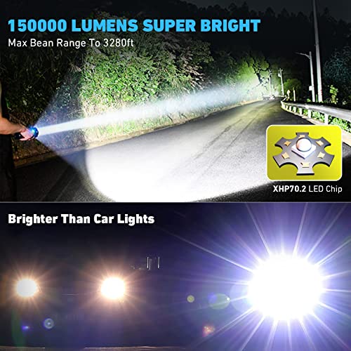Cinlinso Flashlights High Lumens Rechargeable, 990,000 Lumens Super Bright Led Flashlight, 7 Modes with COB Light, IPX6 Waterproof, Handheld Powerful Flash Light for Hu∩ting, Camping, Emerge∩cies